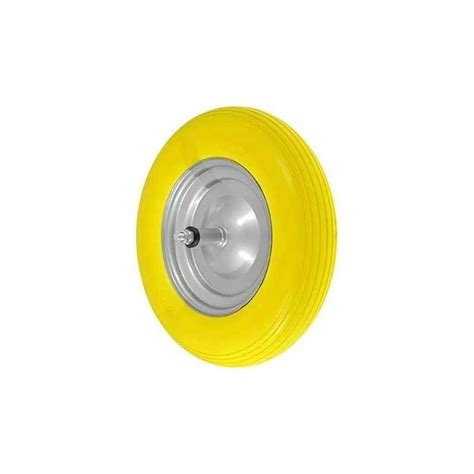 RUOTA CARRIOLA GOMMA PIENA ANTIFORATURA Ø 360x85 mm con perno passa