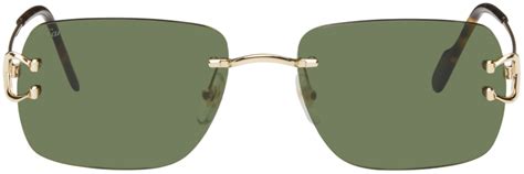 Cartier Gold C De Cartier Sunglasses Ssense