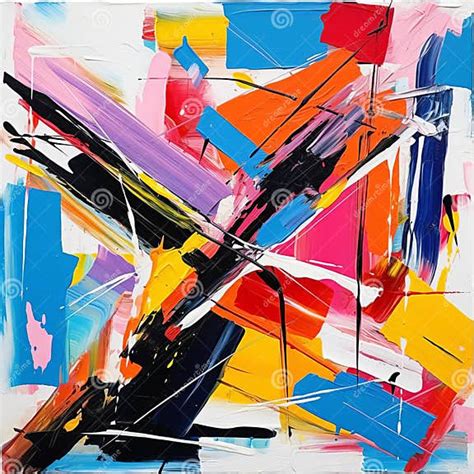 Exploring Automatism In Abstract Art With Gouache Techniques Stock