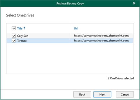 How To Create A Onedrive Data Retrieval Job In Veeam Backup For Microsoft 365 V6 Cary Sun