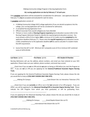 Hibbing Community College Program In Nursing Application Form Fill