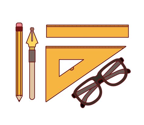 Premium Vector Set Nib And Pen With Work Elements For Drawn