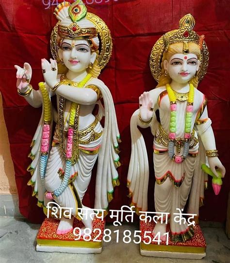 Painted Marble Radha Krishna Statue Temple At ₹ 30000piece In Sariska