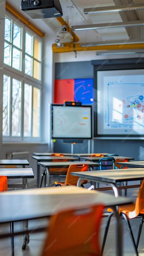 Interactive Smart Classroom With Iot In Education Premium Ai Generated Image