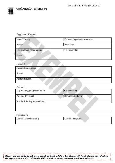 Kontrollplan EldstadrÃ¶kkanal