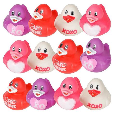 Artcreativity Valentines Day Rubber Duckies 12 Pack Love Themed