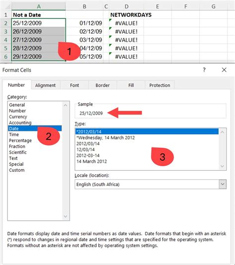 excel networkdays function not working za