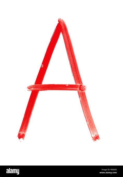 A Red Handwritten Letter Over White Background Stock Photo Alamy