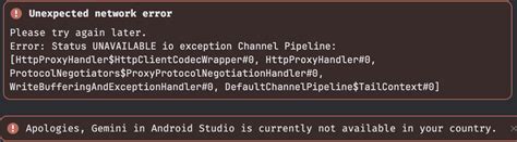 Android Studio Bot Unexpected Network Error In Android Studio Hedgehog Canary Stack Overflow