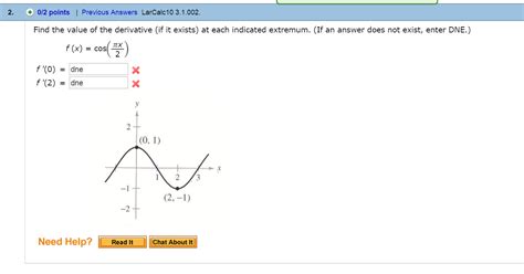 Solved Find The Value Of The Derivative If It Exists At Chegg Com