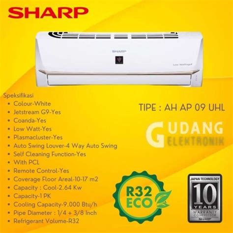 Jual AC SHARP PK AH AP UHL PLASMACLUSTER LOW WATT PEMASANGAN Di Seller Sinar Baru