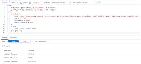 No Code Experience For Querying Json Files In Azure Synapse Analytics