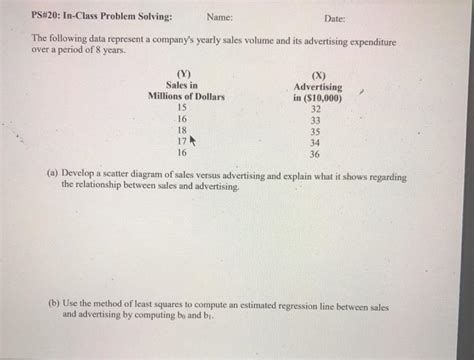 solved ps 20 in class problem solving name date the
