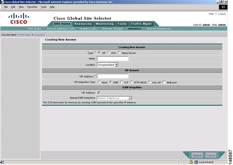 Cisco GSS GUI Based Global Server Load Balancing Configuration Guide Software Version