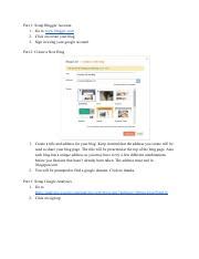 METAD688 Assignment3 Tutorial Pdf Part 1 Setup Blogger Account 1 Go