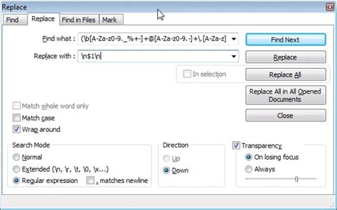 notepad extract email addresses from text file in few steps