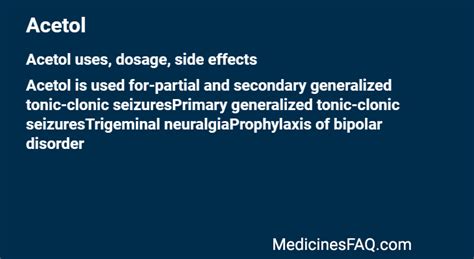 Acetol Uses Dosage Side Effects Food Interaction And Faq