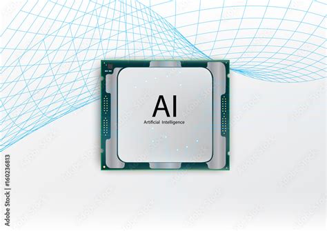 Abstract Digital And Technology Background Artificial Intelligence Microchip With Modern