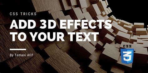 css tricks to add 3d effects to your text