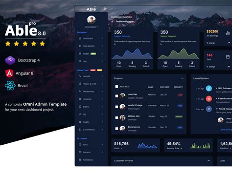 Able Pro 80 Bootstrap 4 Angular 8 And React Redux Admin Template By