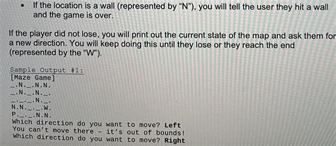 Solved Assignment 5B Maze Game 2D Arrays Can Be Used To Chegg