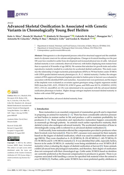 Pdf Advanced Skeletal Ossification Is Associated With Genetic