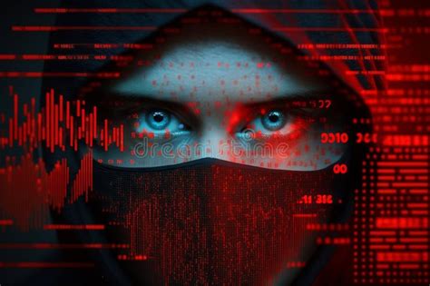 Close Up Hacker In Mask Stock Illustration Illustration Of Dark