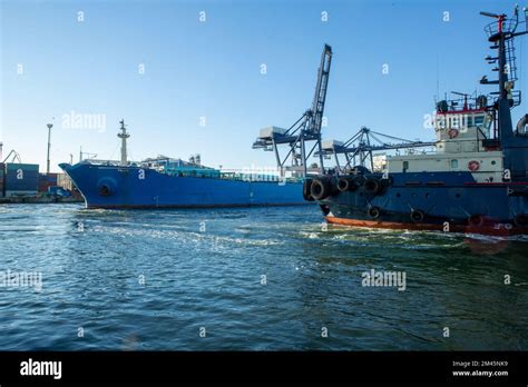 Bulk Carrier Vessel Is Sailing In The Port Area Bulk Carrier After