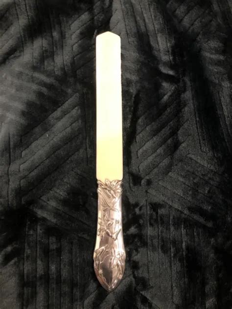 BEL ANCIEN COUPE Papier Ouvre Lettre Art Nouveau En Argent Massif EUR