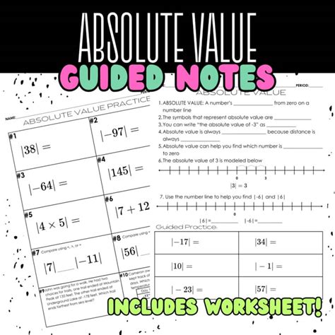 Absolute Value Guided Notes And Worksheet By Dakotamath Tpt