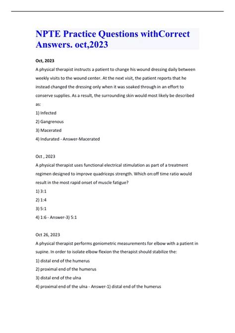 Npte Practice Questions Withcorrect Answers Oct 2023 Npte Stuvia Us