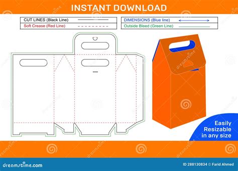 Milk Box Packaging Die Line Template And 3d Box Design And Easily Editable And Resizeable Box