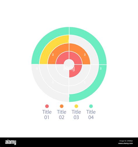 Concentric Radial Infographic Chart Design Template With Four Categories Stock Vector Image