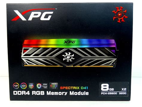 A DATA XPG SPECTRIX D41 RGB DDR4 3600 CL16 4x8GB Review Packaging