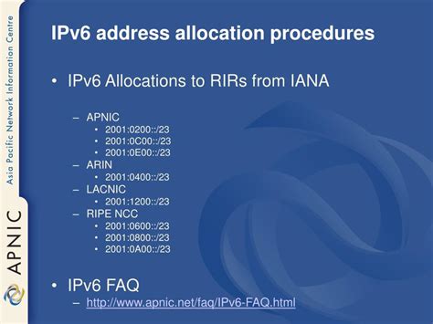 ppt ipv6 address allocation policies and procedures powerpoint