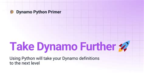 Adrian Montero On Linkedin Take Dynamo Further 🚀 Dynamo Python Primer