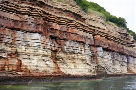 Premium Ai Image Rock Layers In A Sedimentary Cliff Showing