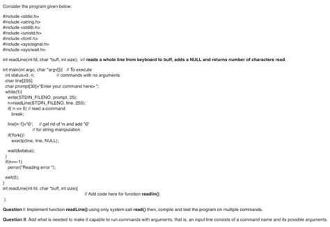 Solved Int Readline Int Fd Char Buff Int Size V Reads