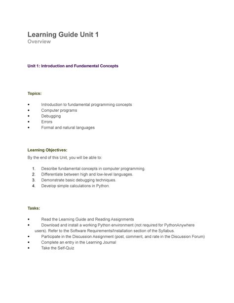 cs 110 programming fundamentals unit 1 all assignments instructions