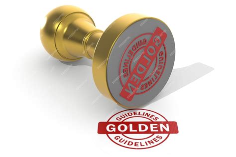 Premium Photo Golden Guidelines Word On Round Stamp