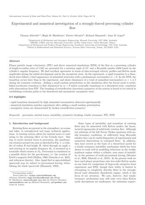 Pdf Experimental And Numerical Investigation Of A Strongly Forced