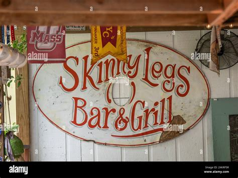 Skinny Legs Bar And Grill Sign N Coral Bay On The Caribbean Island Of