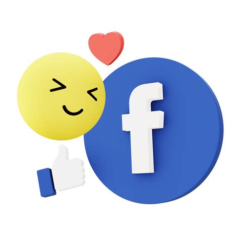 3d illustration icon of facebook like with emoji for ui ux web mobile app social media ads