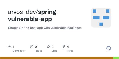 GitHub Arvos Dev Spring Vulnerable App Simple Spring Boot App With Vulnerable Packages