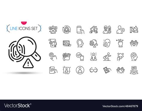 pack of social media fingerprint and buying house vector image