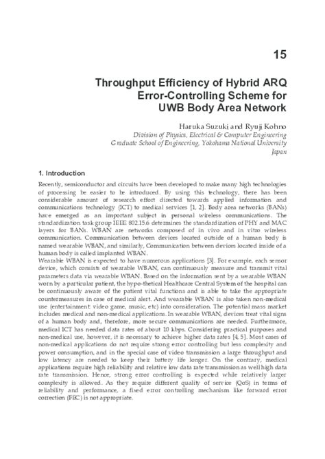 Pdf Throughput Efficiency Of Hybrid Arq Error Controlling Scheme For Uwb Body Area Network