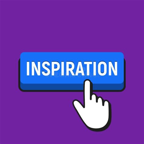 hand mouse cursor clicks the inspiration button stock vector