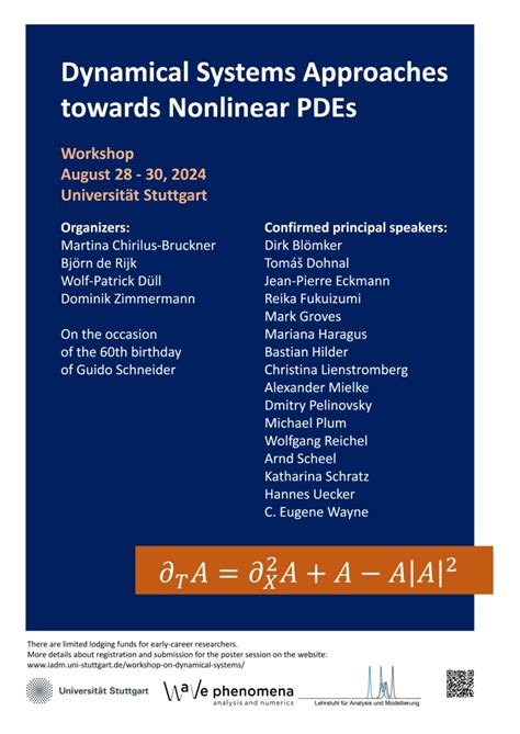 Workshop On Dynamical Systems Approaches Towards Nonlinear Pdes Institut Für Analysis Dynamik