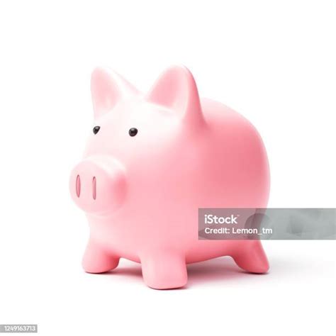 돼지 저금통 또는 돈 상자는 저축 돈 개념과 흰색 배경에 고립 핑크 머니 박스와 저축 아이디어 3d 렌더링 동전에 대한 스톡