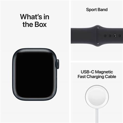 APPLE Watch Series 8, GPS, 41mm Midnight Aluminium Case, Midnight Sport ...